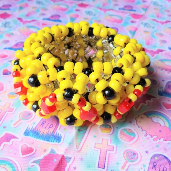 planetrainbow | Jewelry | Yellow And Black Pikachu Themed Kandi Cuff ...